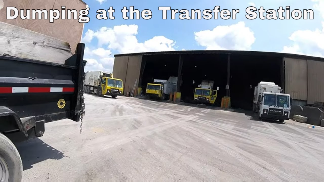 Dumping Trash at a Garbage Dump Transfer Station With a Dump Trailer ...