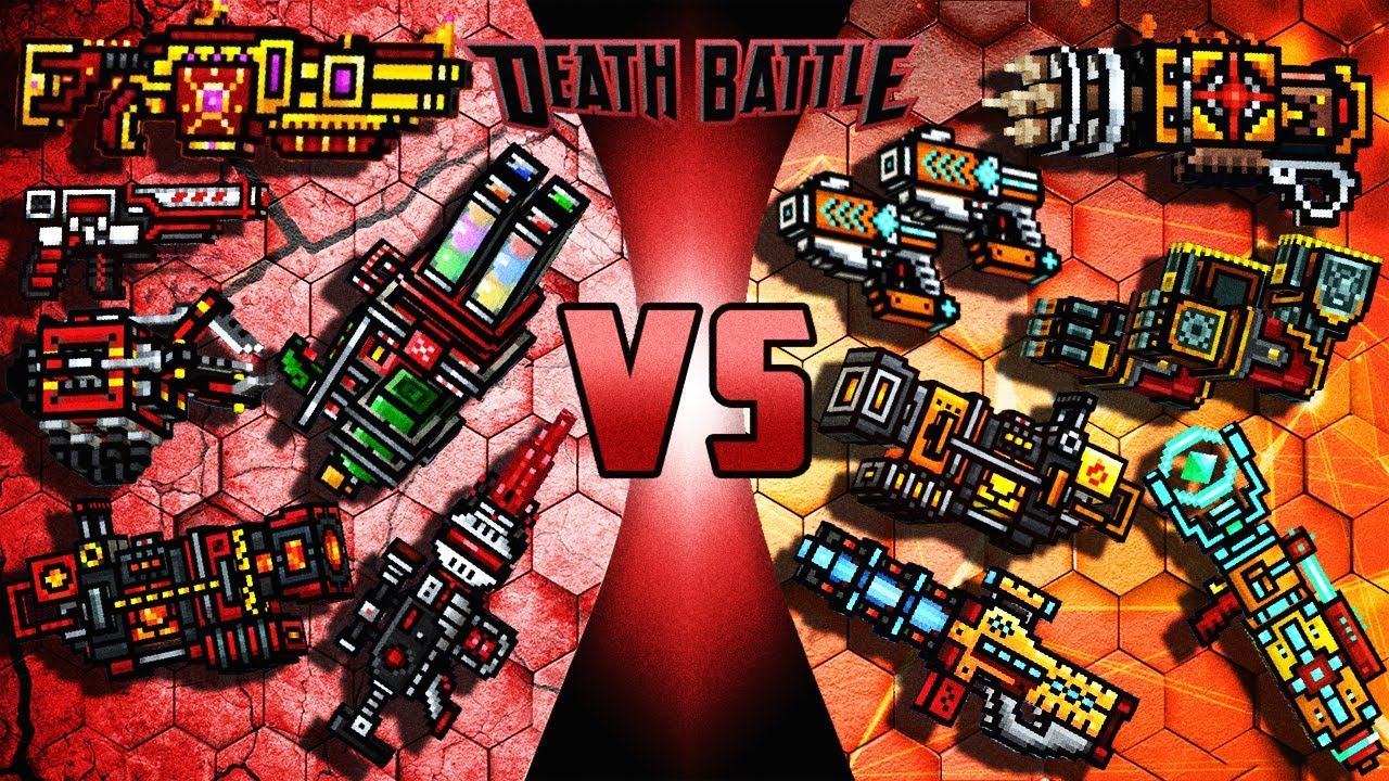 Pixel Gun 3D - Red Weapons VS Orange Weapons - YouTube