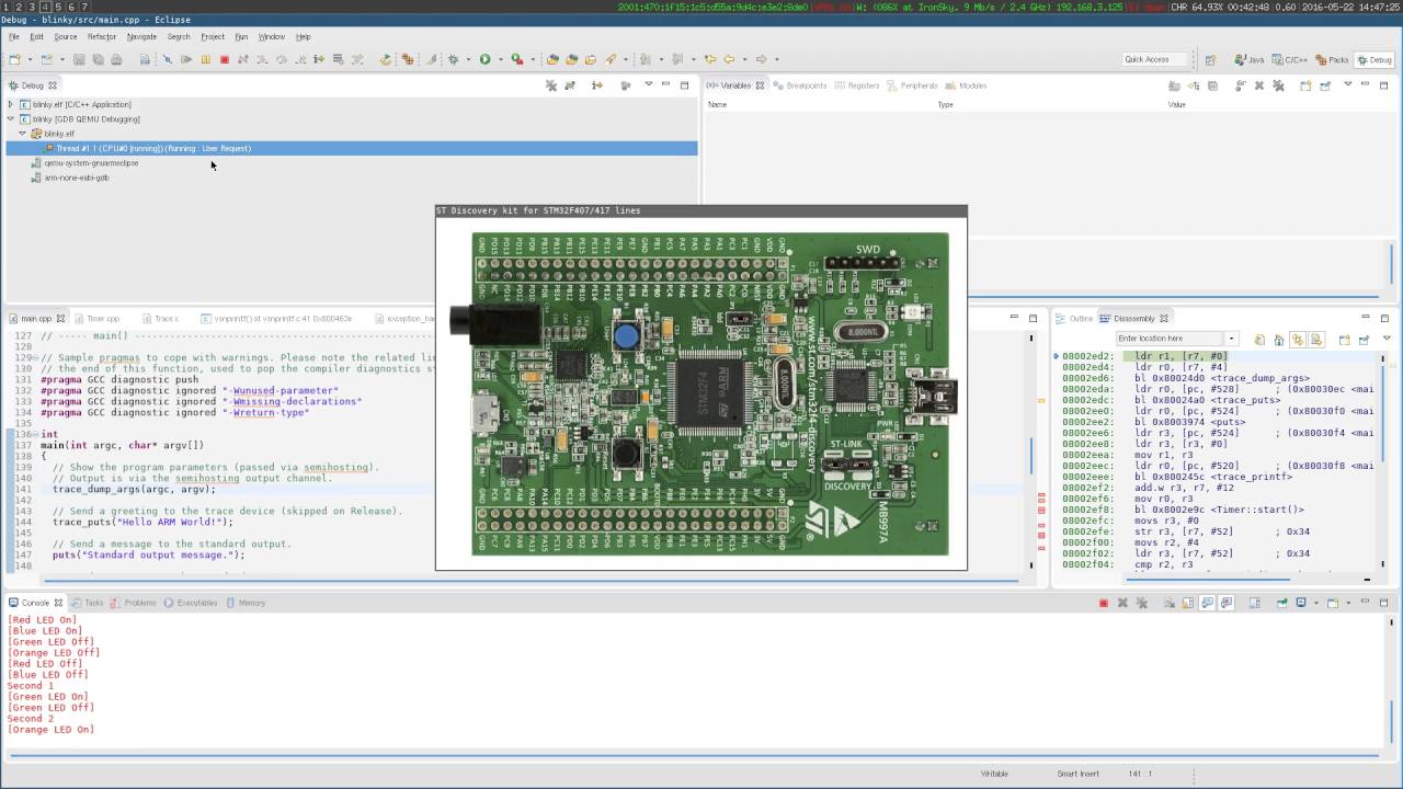 Qemu Arm Eclipse Test Run Youtube
