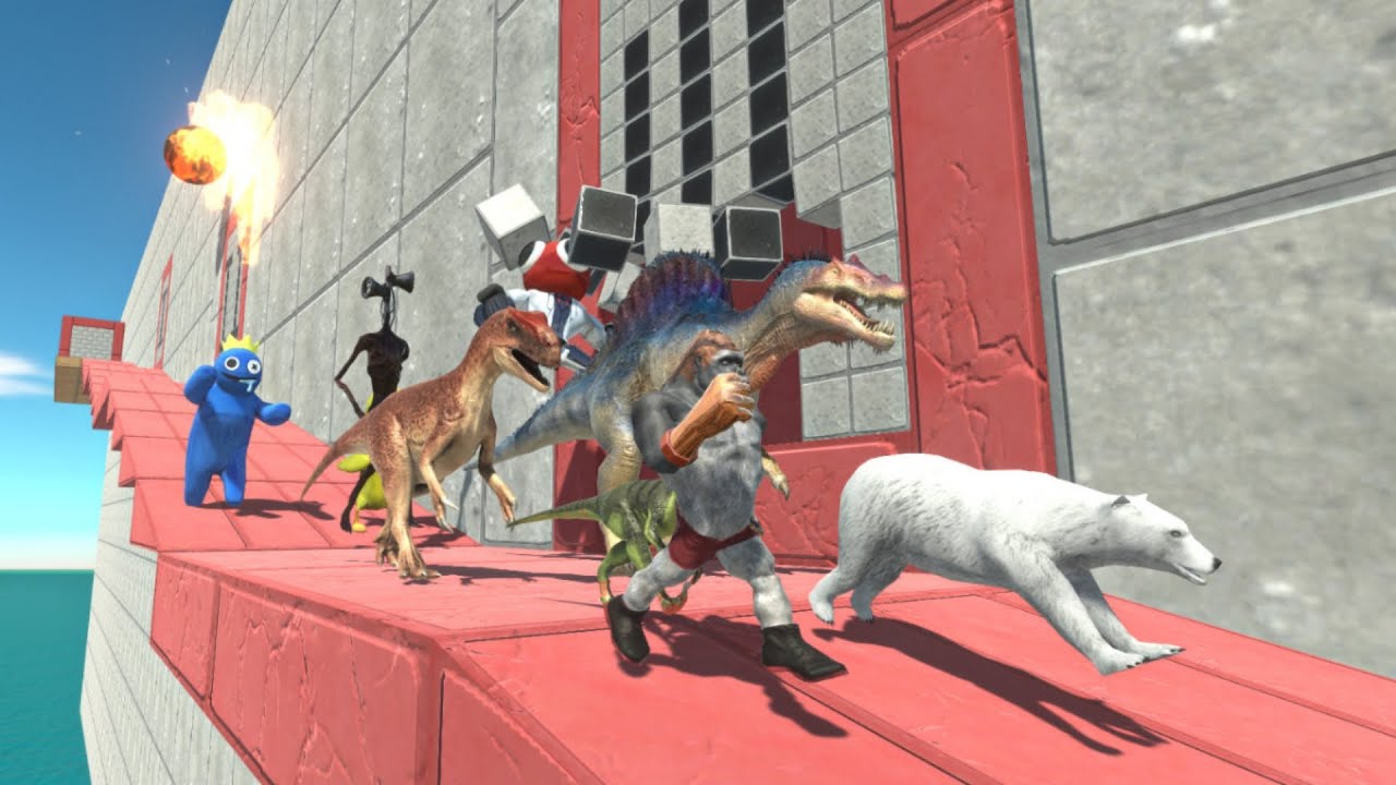 RUN DOWN!! NEW DEADLY WALL ESCAPE FROM CREEPY MONSTER!! - Animal Revolt ...