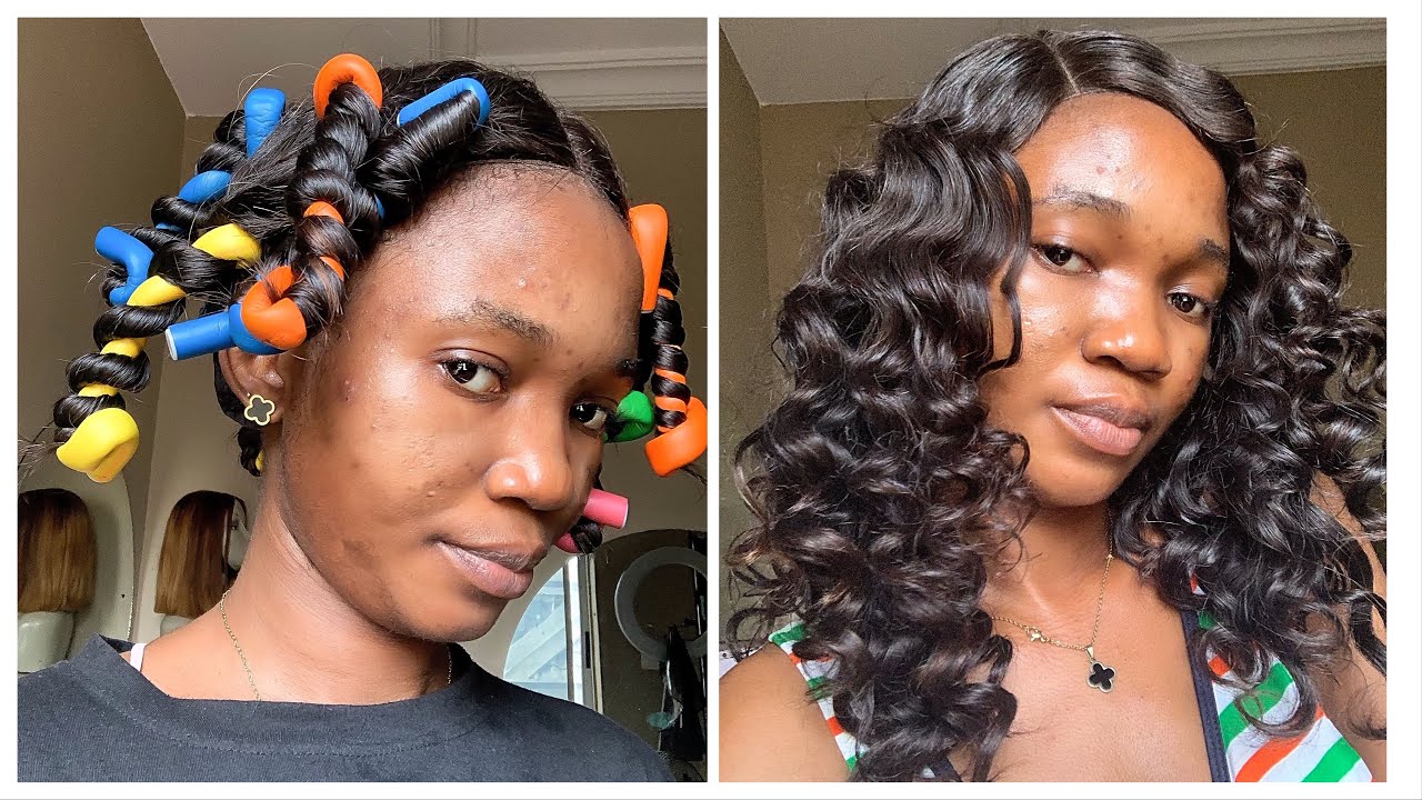 How to Curl your Hair with a Flexi rod on yourself| Heatless curling| # ...
