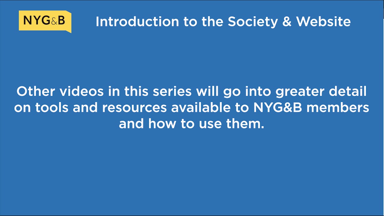 Introduction to the NYG&B Society and Website - YouTube