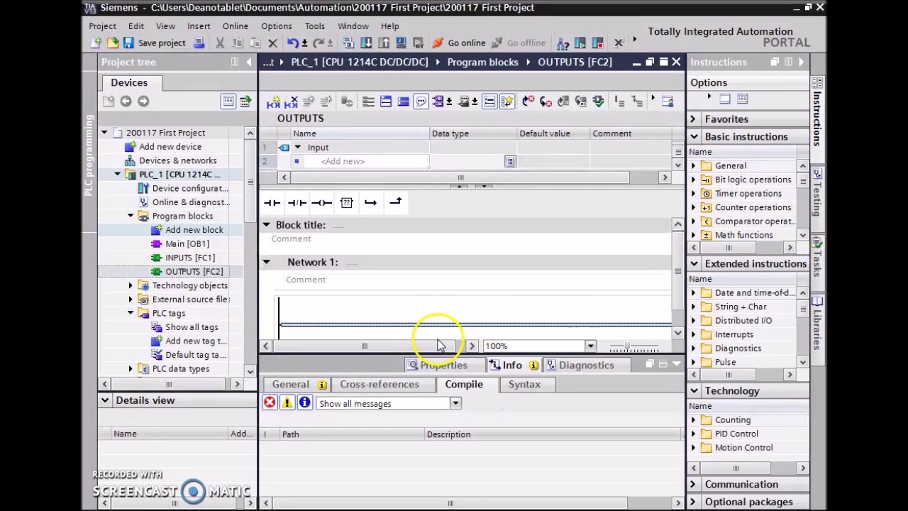 PLC 1 Creating a basic latching circuit Siemens TIA Portal - YouTube