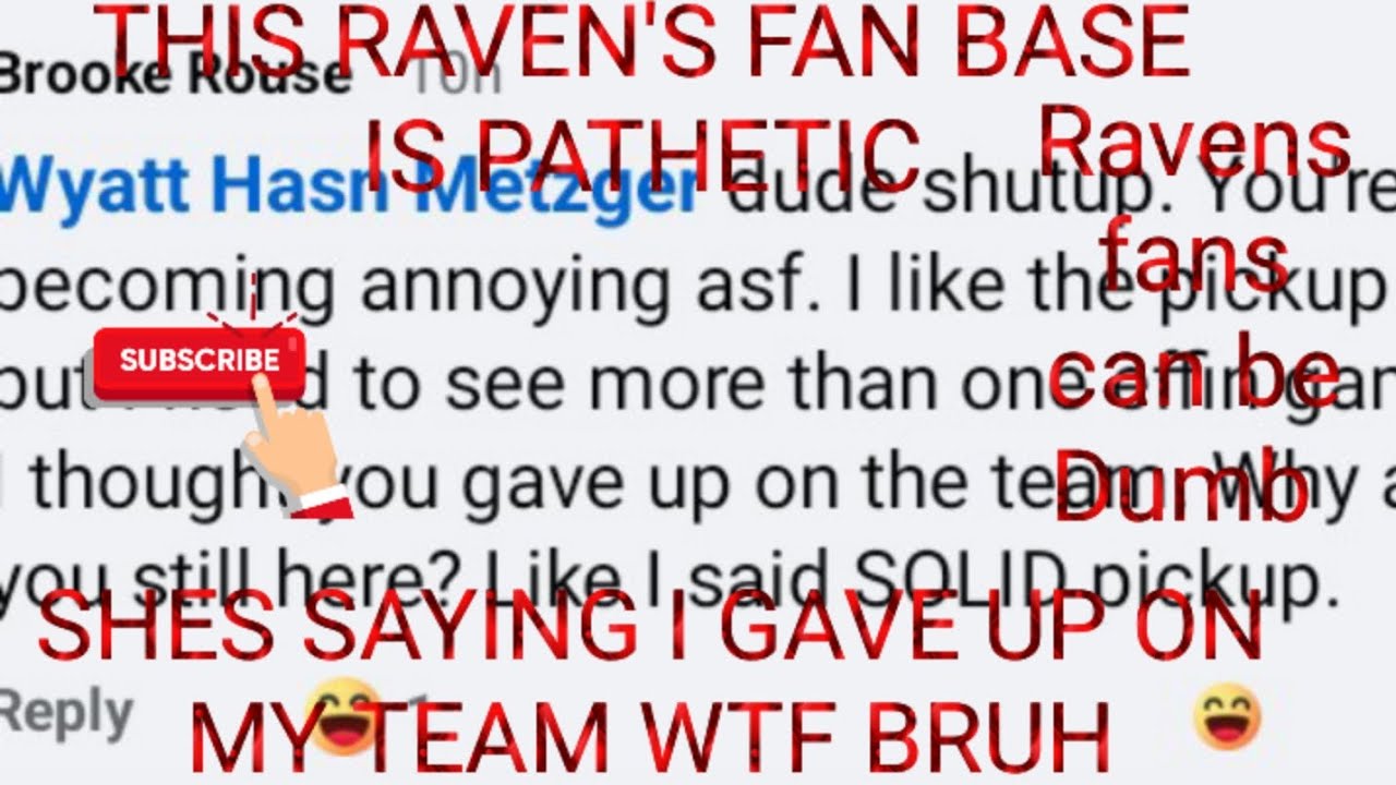 RAVENS FANS BASE IS PATHETIC MAN - YouTube