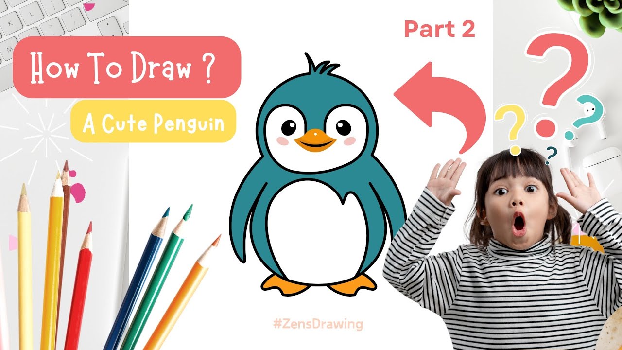 How to draw a cute penguin (Part 2) - YouTube