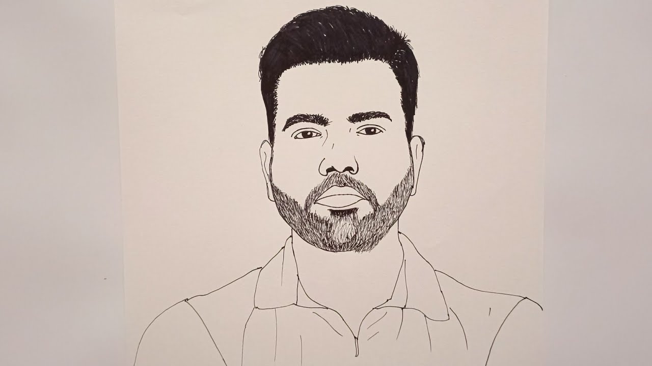 Rohit Sharma Drawing Easy - YouTube