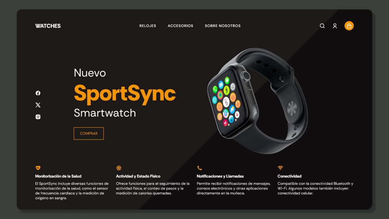 ⌚ Responsive Landing Page Con Html Css Y Js Watches Landing Page Concept ⌚ Youtube