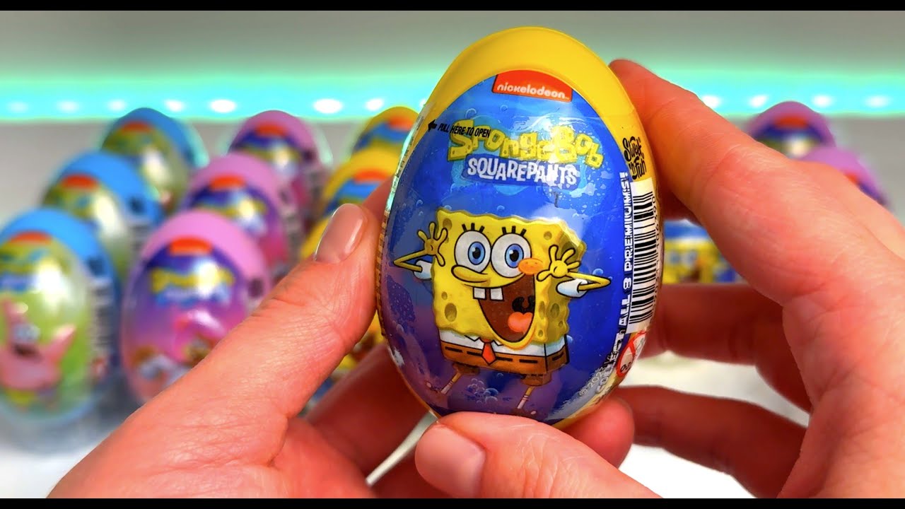 SpongeBob SquarePants Suprise Eggs ASMR Unboxing No talking - YouTube