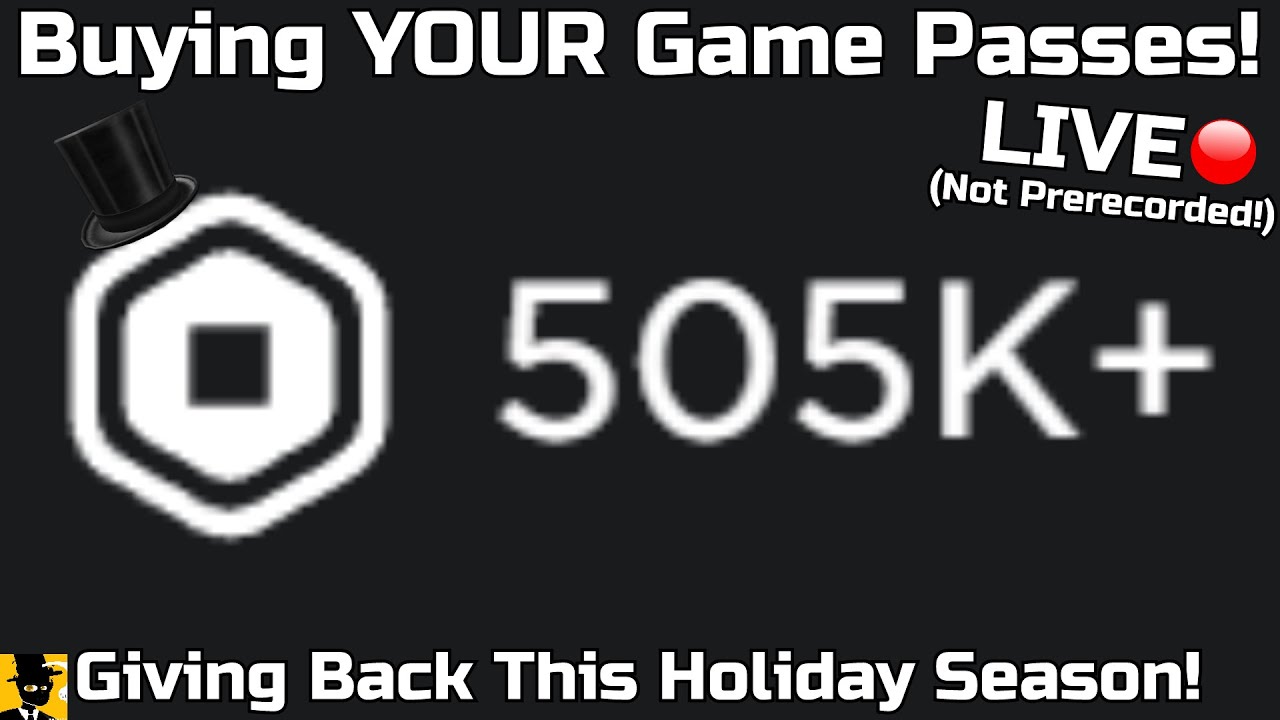 🔴FREE BOBUX?!🔴| Buying YOUR Game Passes! (100 Robux/More Later On ...