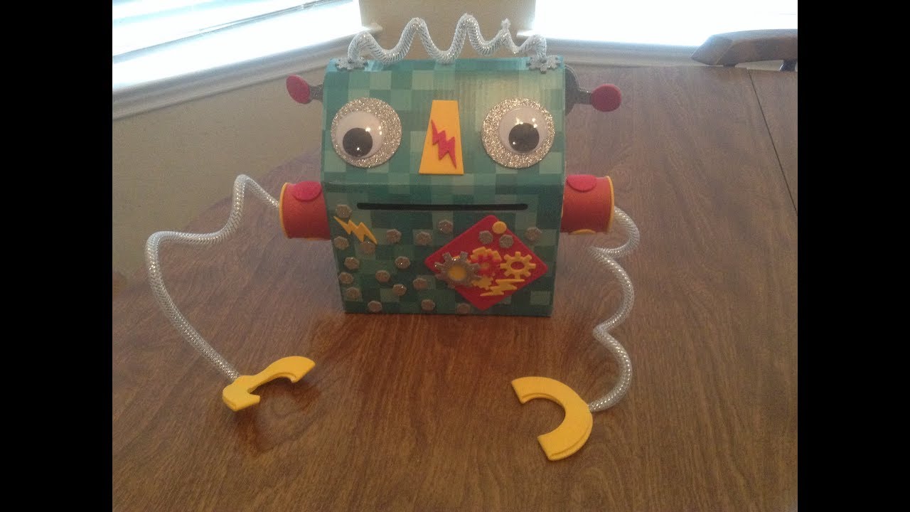 How To Put Together The Valentine Robot Mailbox From Walmart - YouTube