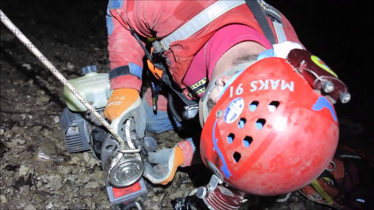 Cave Rescue Service of Slovenia, petrol winch for 200 m vertical ...