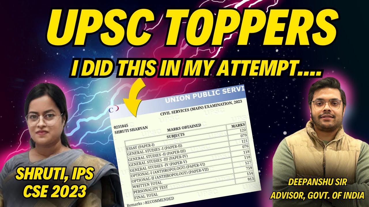 UPSC TOPPER CSE 2023 | IPS Shruti | Strategy for 2024 Prelims and CSAT ...
