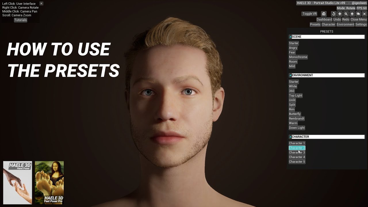 How to Use the Presets - Portrait Studio Lite - Drawing References - YouTube