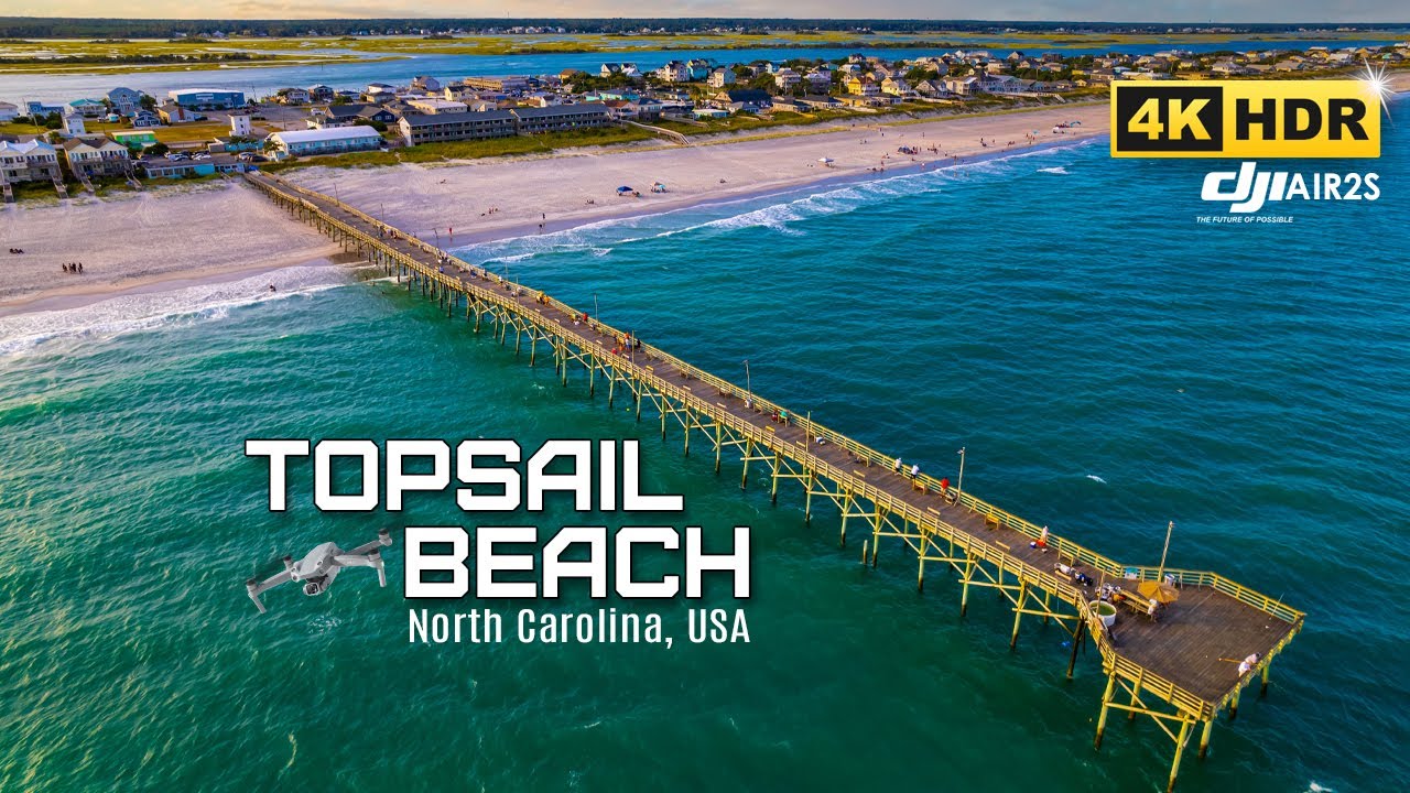 Flying in Topsail Beach in 4K - YouTube