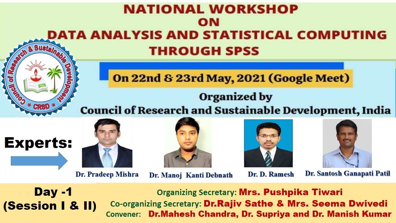 National Workshop on Data Analysis and Statistical Computing Through ...