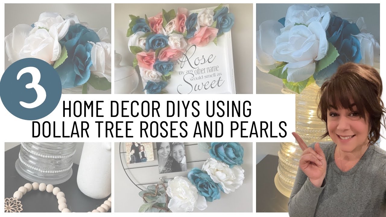 Easy High End DIYs using DOLLAR TREE Roses | Easy Pearl and Rose Decor ...