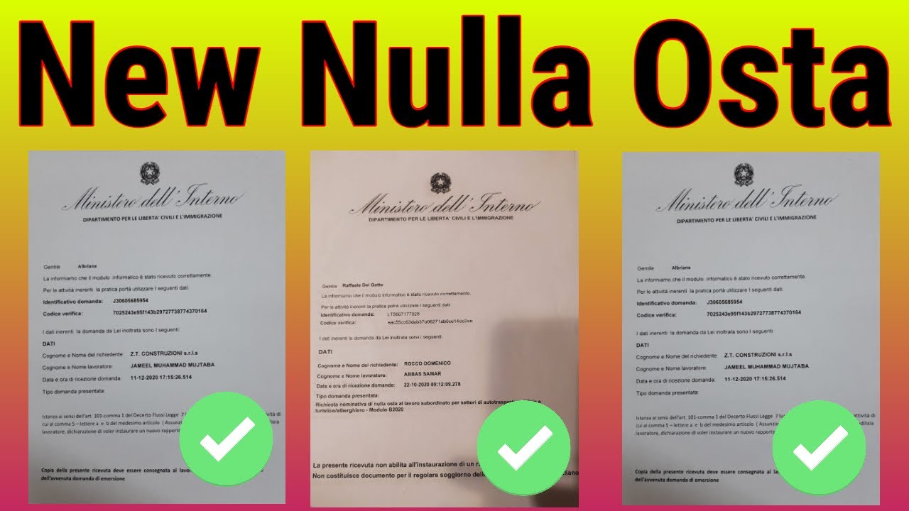 Italy New nulla osta 2023 | nulla osta latest update for Pakistani ...
