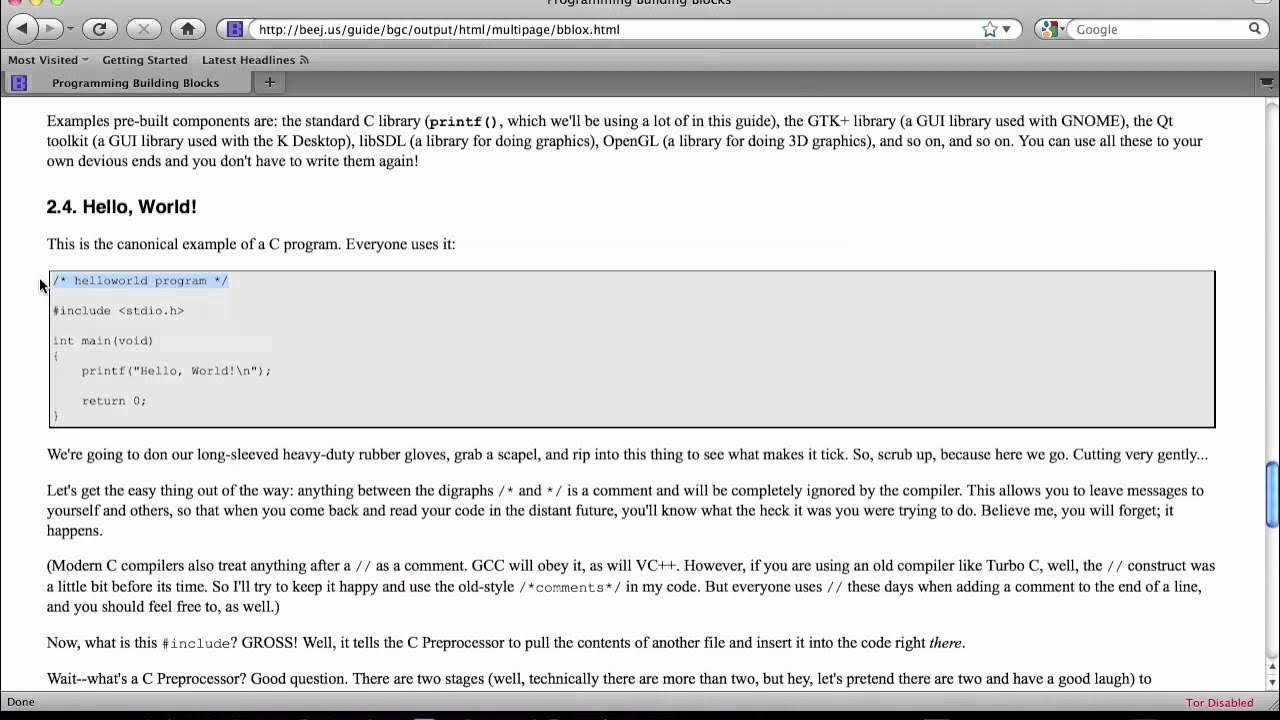 Beej's Guide to C Programming - Chapter Two Overview - YouTube