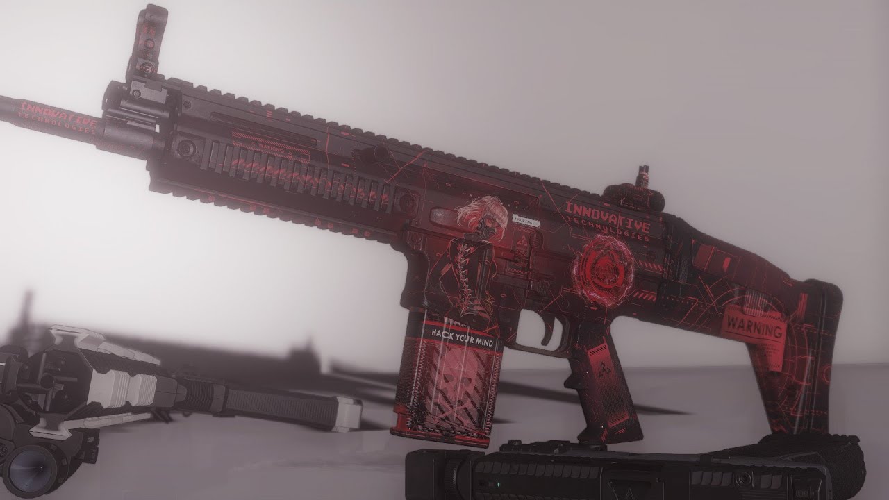 [Fallout 4] MW SCAR - Skin: Cyber Rootkit (Animated) - YouTube