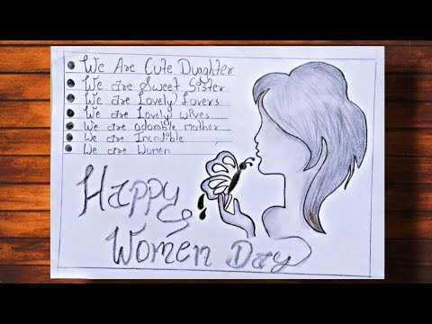 Women's day 🚺 Poster drawing Easy//How to draw a woman's day drawing ...