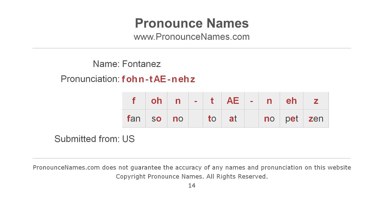 How to Pronounce Fontanez - PronounceNames.com - YouTube