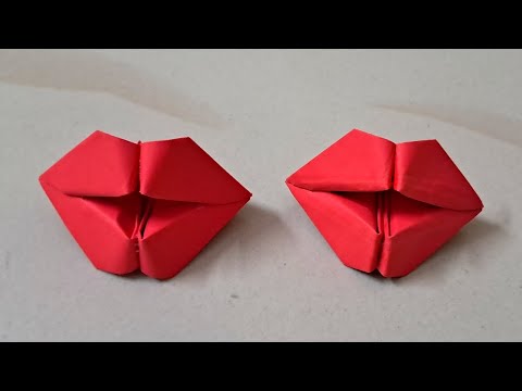 How to make Easy Red Lips || Paper Crafts || Origami Paper Lips👄 - YouTube