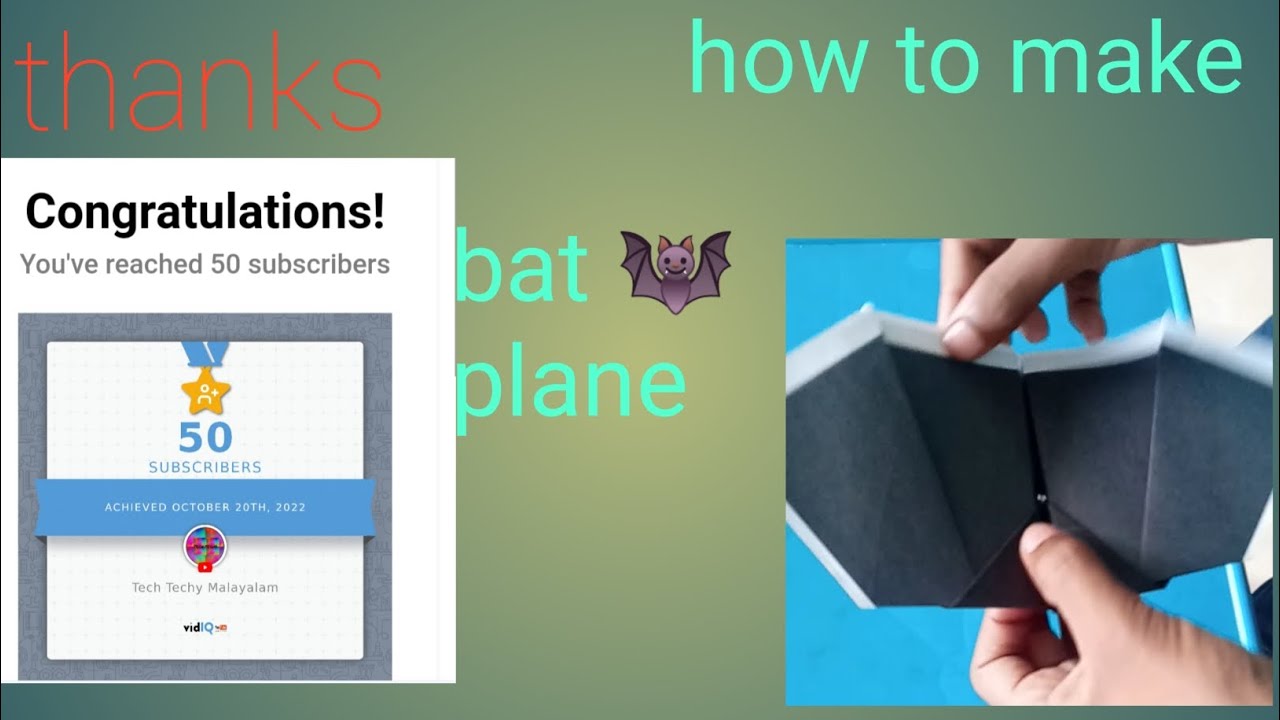 HOW TO MAKE BAT PLANE #techTechyMalayalam #boomerangpaperplane #youtube ...