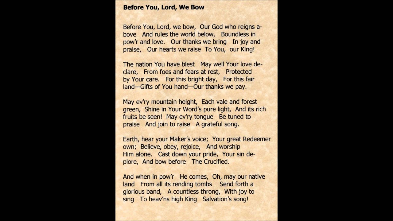 Before You, Lord, We Bow - YouTube