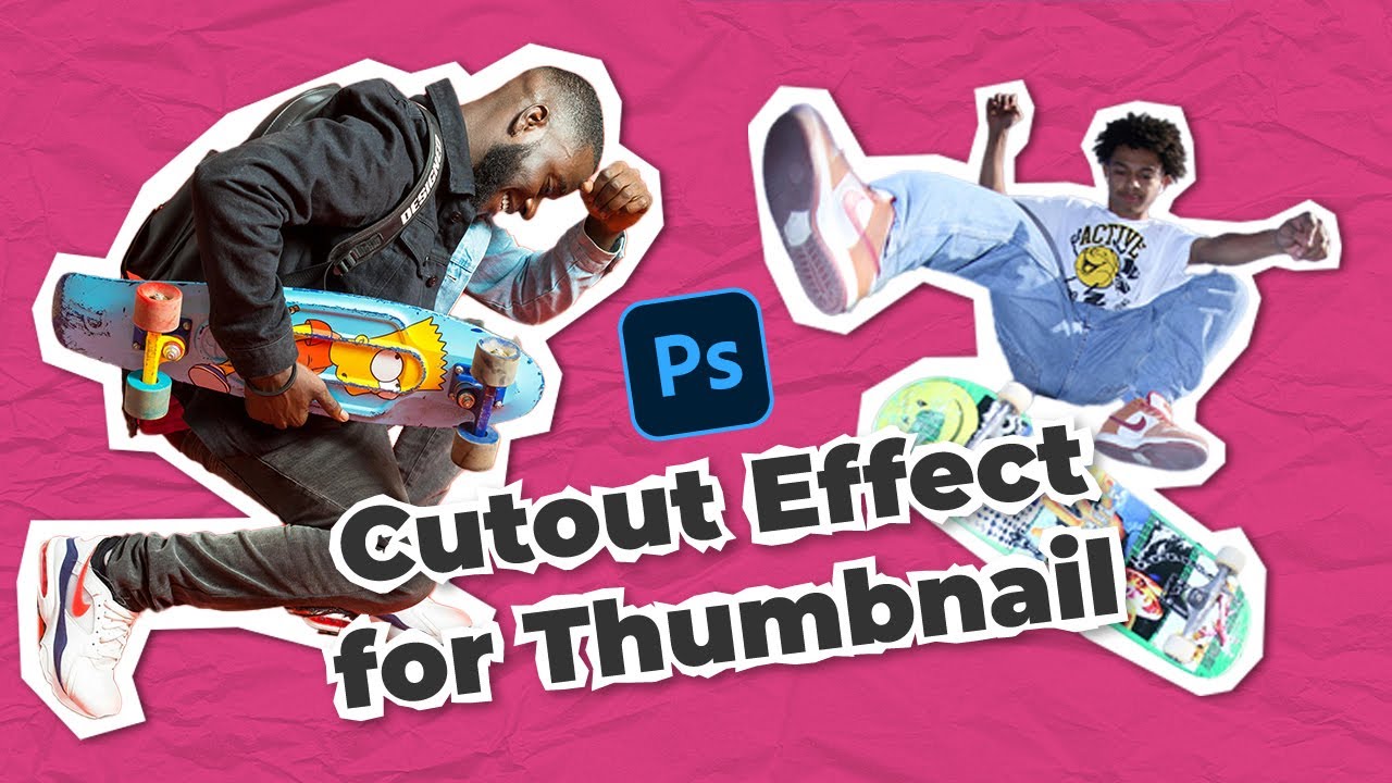 2 Minutes Make a Simple Cutout Photo for Youtube Thumbnail in Photoshop ...