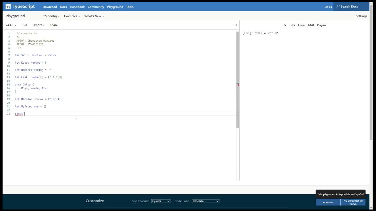 Curso TypeScript desde Cero - Constantes y Tipo Any 3/20 - YouTube