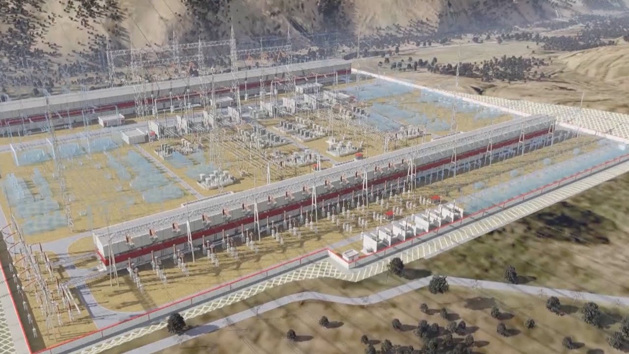 China's highest ultra-high voltage substation under construction - YouTube