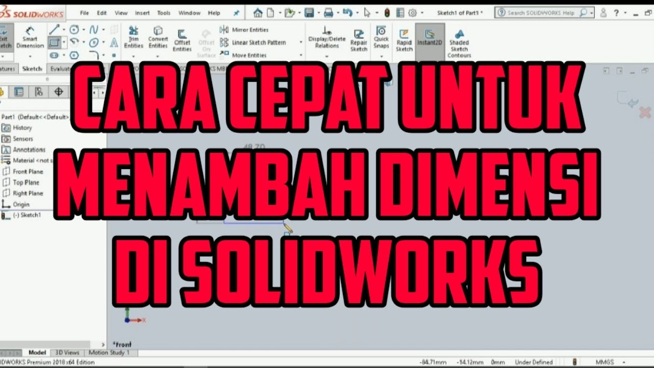 Cara cepat merubah dimensi pada solidworks - YouTube