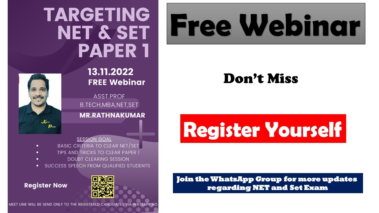 NET & TNSET Exam 2023 | Free Webinar | How to clear NET Exam in 2023 ...