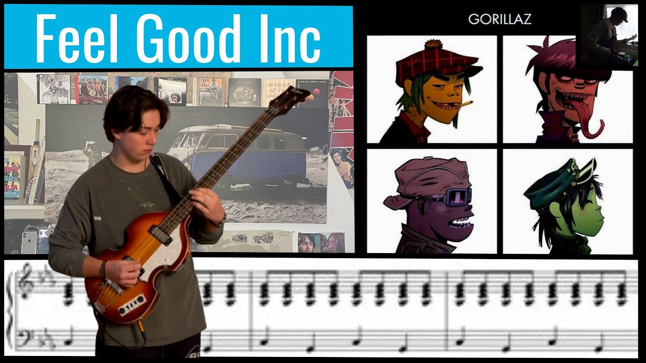 Feel Good Inc by Gorillaz (Bass cover with Tab) - YouTube