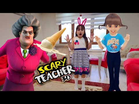 ESMA PELİNSU SCARY TEACHERIN EVİNE GİRDİ DONDURMA KURTARDI ماما جابت بيبي - جنى مقداد | طيور الجنة