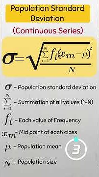 Statistical Formula Series : Population Standard Deviation - Continuous Series #sigma #sigmarule ...