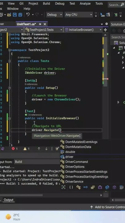 #11 Sample Code || How To Launch Browser in Selenium C# || ChromeDriver ...