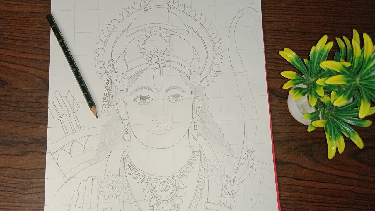Draw with me - Shree Ram Ji Drawing, Outline tutorial - YouTube