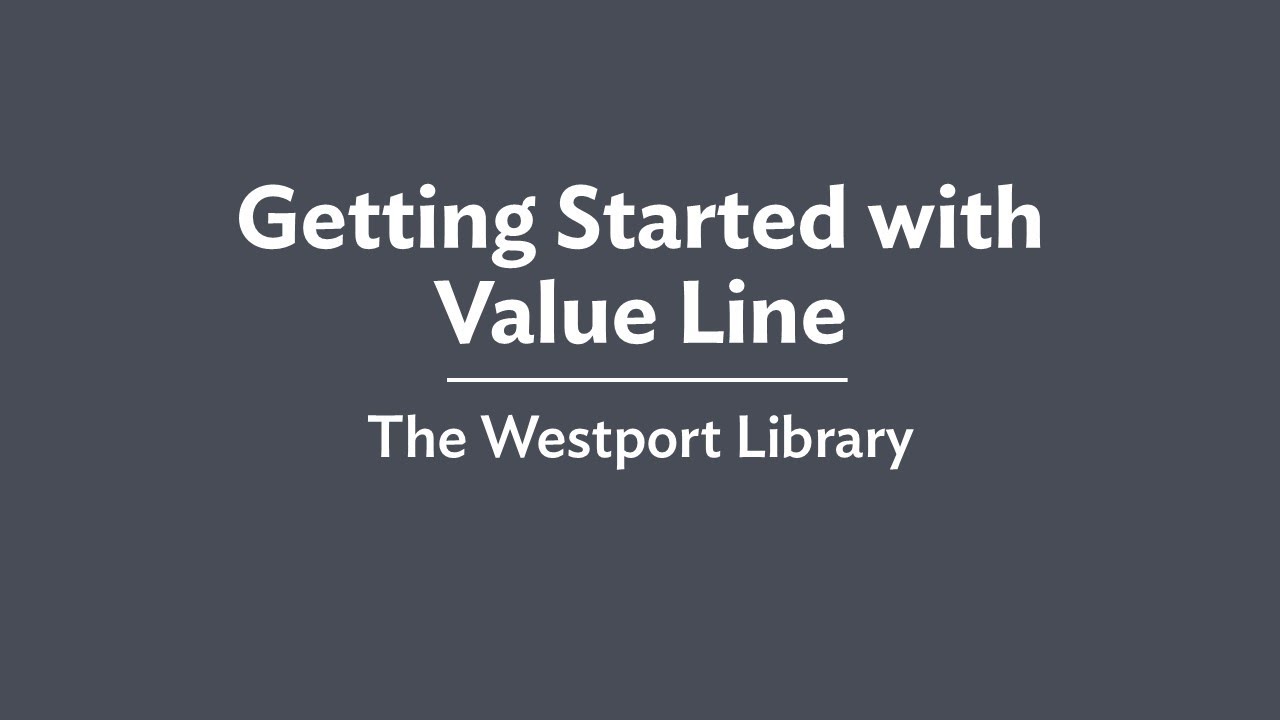 Getting Started with Value Line - YouTube
