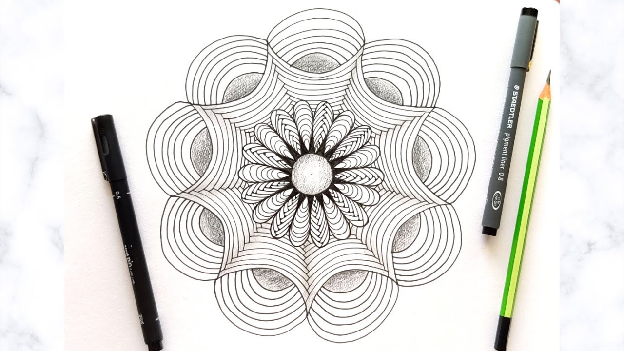 Zentangle Mandala Easy - YouTube