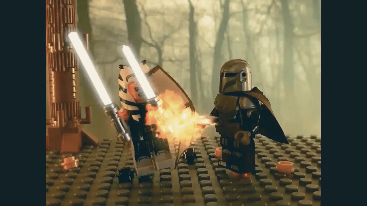 The Mandalorian Mando vs ashoka in Lego - YouTube
