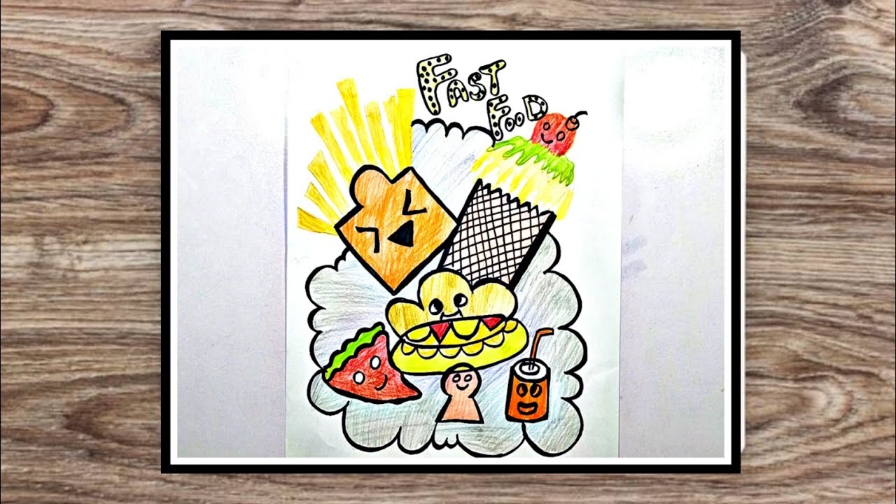 How To Draw Fast Food Drawing | Easy Kids Drawing - YouTube
