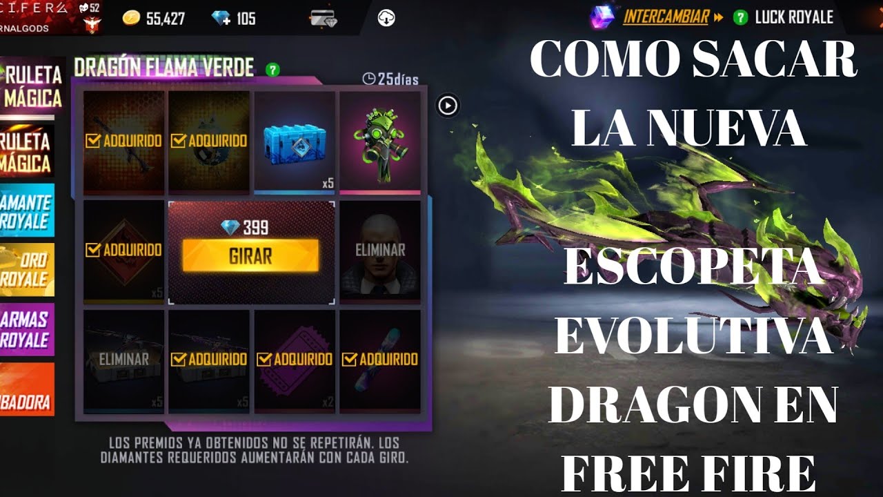 COMO SACAR LA NUEVA ESCOPETA EVOLUTIVA DRAGÓN//FREE FIRE - YouTube