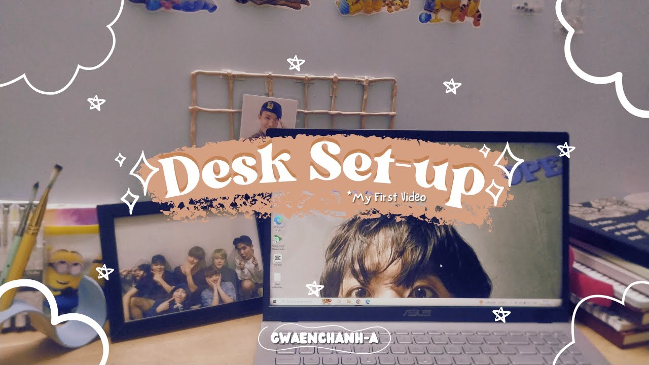 desk set-up(Hobi-uary special): aesthetic setup, decorate with me|ASMR ...