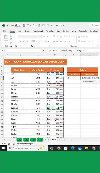 Rekap Hasil Penjualan Super Cepat Dengan Fungsi Groupby di Excel #excel #exceltips #exceltricks ...
