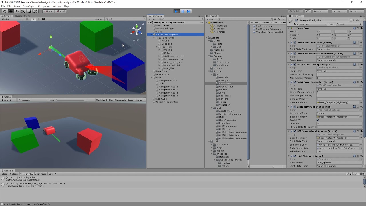 Navigation Missions in Unity with ROS2 - YouTube