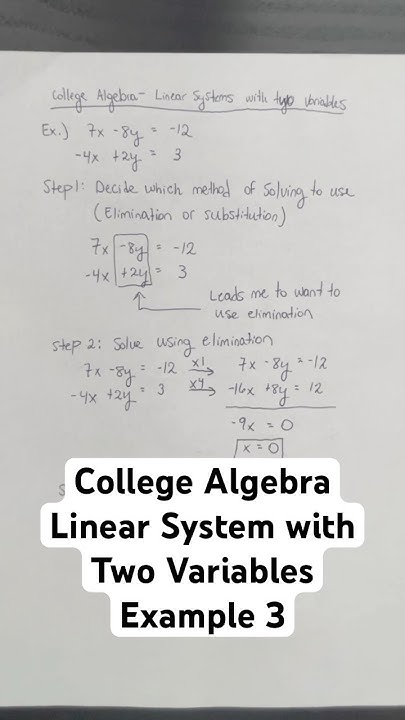 College Algebra - Linear System with Two Variables Example 3 # ...