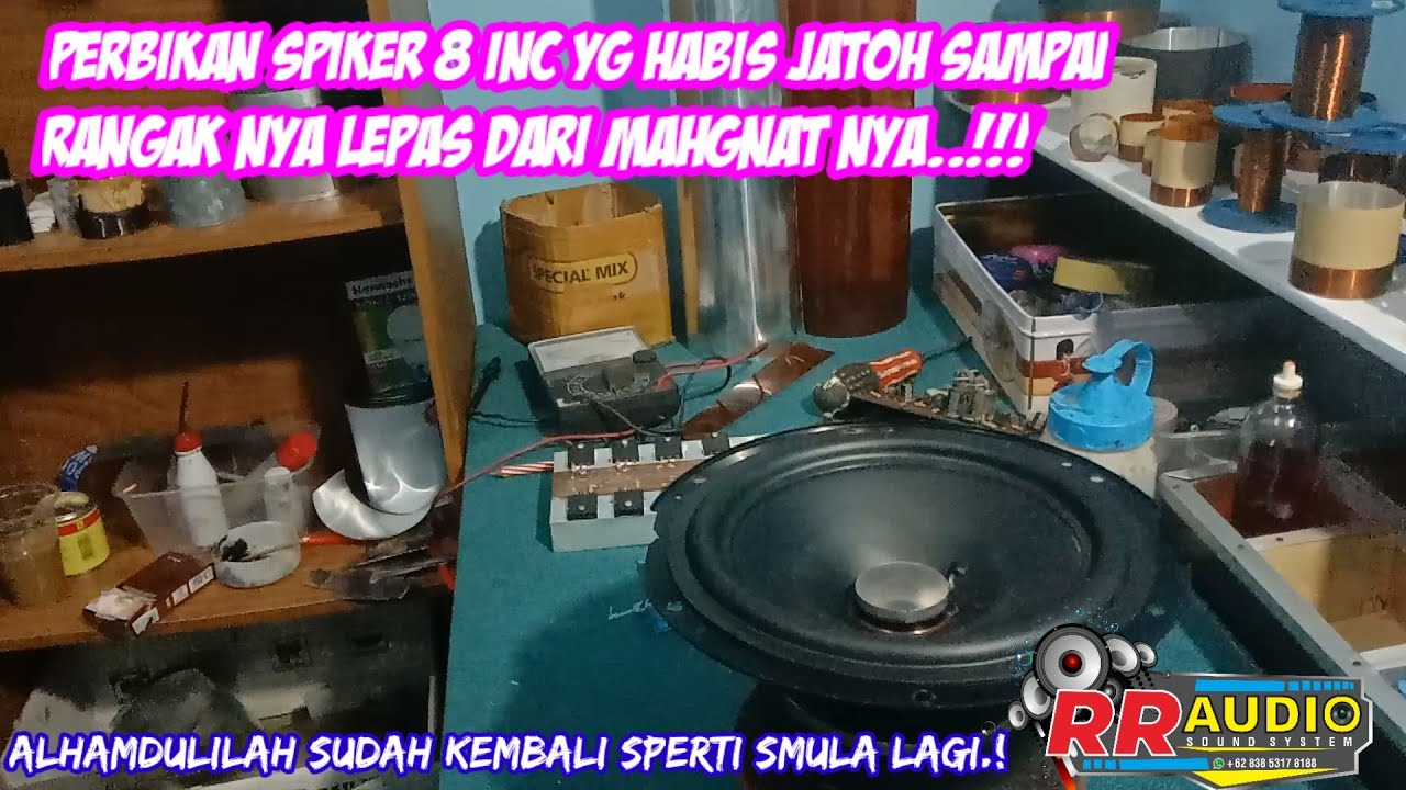 Tutorial _ cara memperbaiki spiker ukuran 8 inc yg rangka nya copot ...