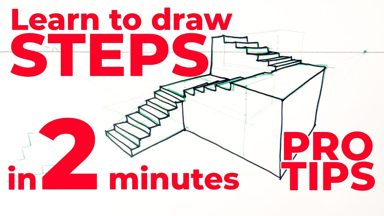 Learn to draw steps in 2 mins. A reliable method to draw steps easily ...