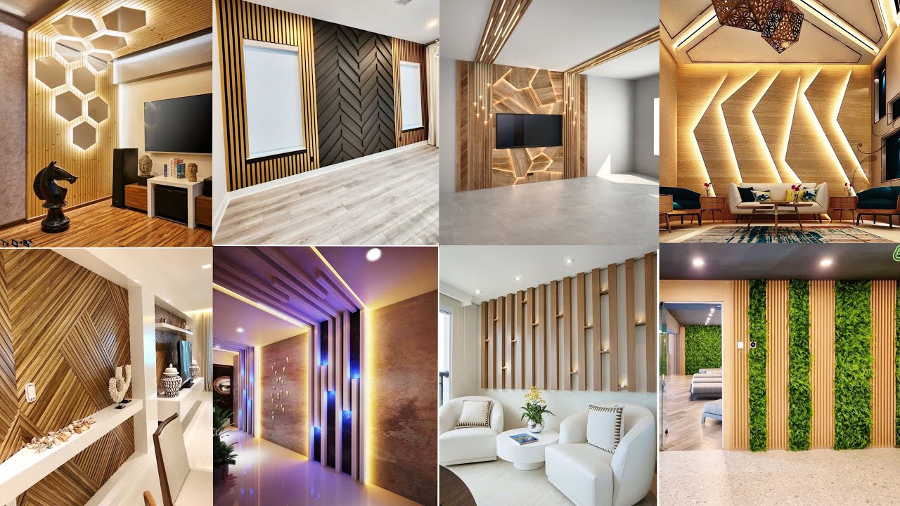 +100 Modern Wooden & Pvc Wall Panel Design for Living room Wall ...